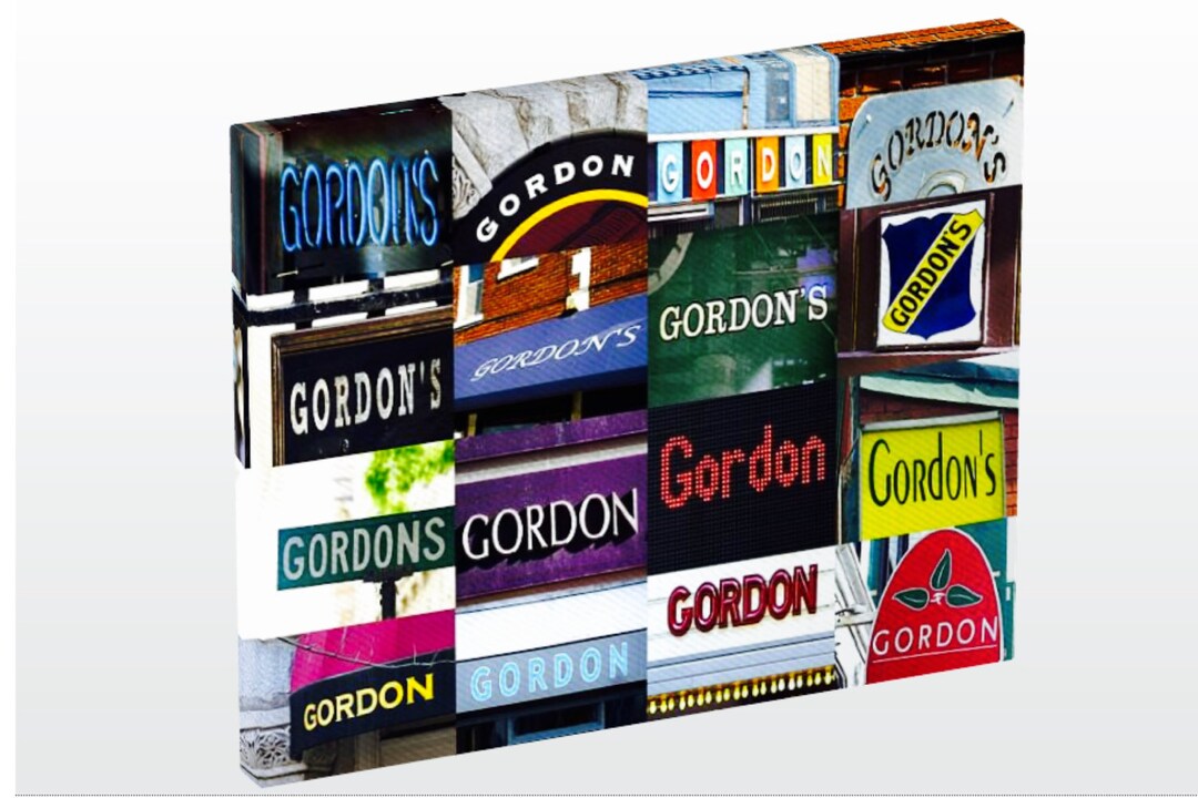 GORDON Personalized Photo Canvas Featuring the Name in Photos of Signs ...