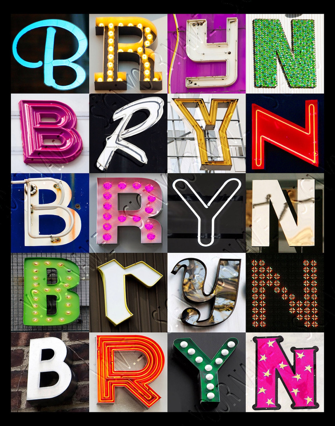 Personalized Poster Featuring BRYN in Photos of Alphabet Letters From ...