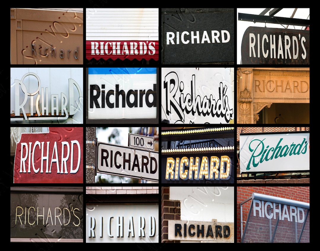 Personalized Poster Featuring RICHARD Showcased in Photos of Signs; Art ...