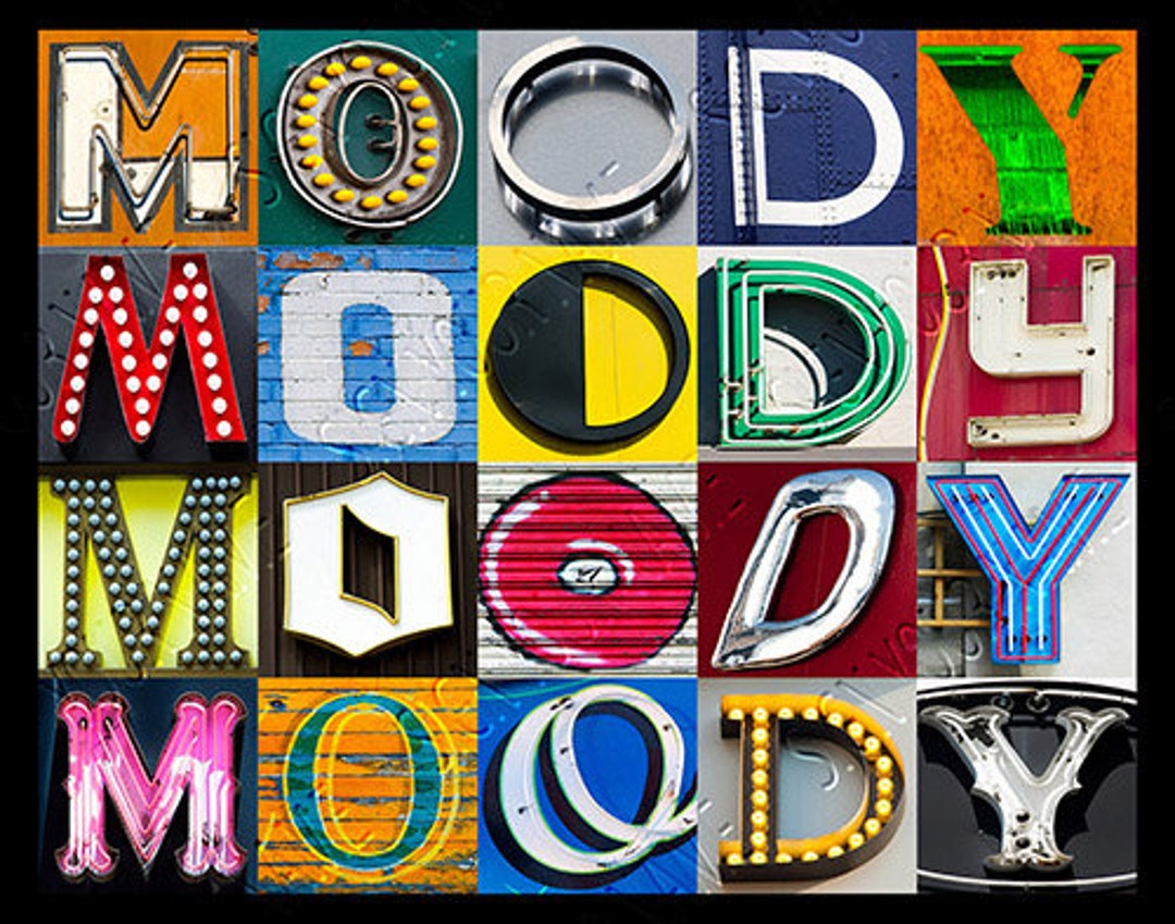 MOODY Personalized Poster Featuring Photos of Letters From Signs ...