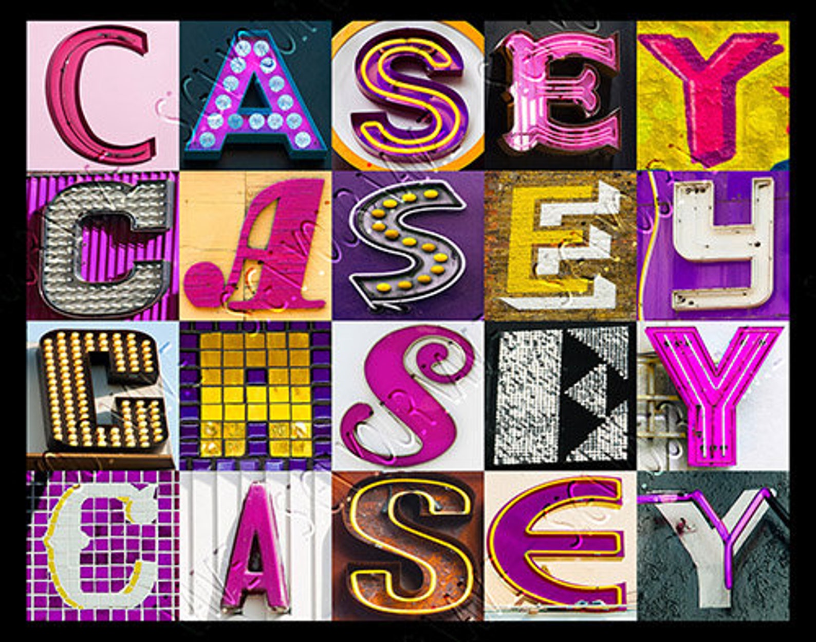 CASEY Personalized Poster featuring photos of letters from | Etsy