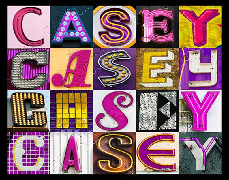 CASEY Personalized Poster Featuring Photos of Letters From - Etsy