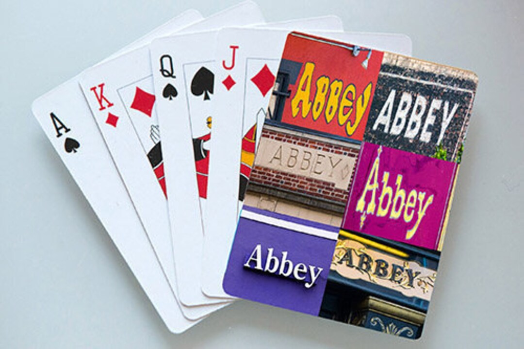 ABBEY Custom Playing Cards Featuring the Name in Actual Sign Photos ...