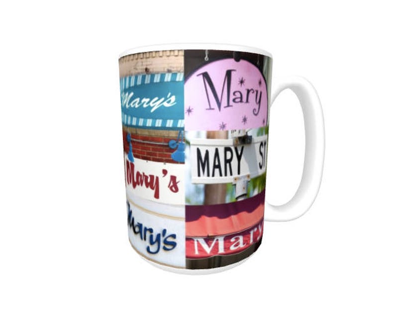 Personalized Coffee Mug Featuring the Name MARY in Photos of Actual ...
