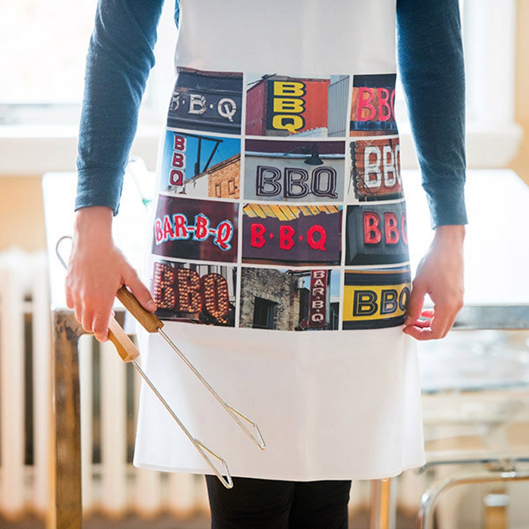 Custom Aprons Featuring the Word BBQ in Actual Sign Photos Cooking ...