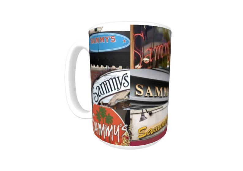 Personalized Coffee Mug Featuring the Name SAMMY in Photos of Signs ...