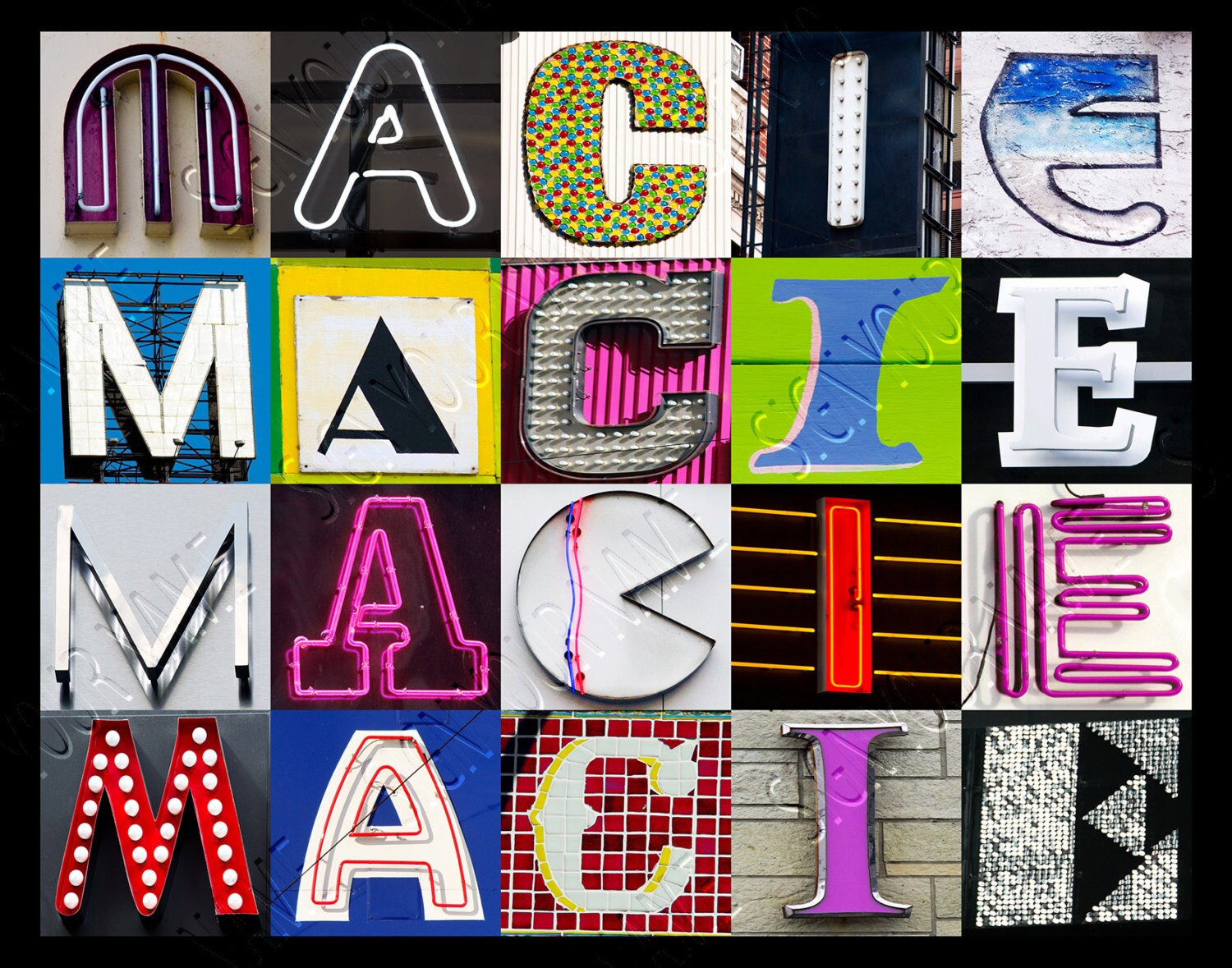 MACEY, MACIE or MAYCEE Personalized Poster Featuring Photos of Letters ...