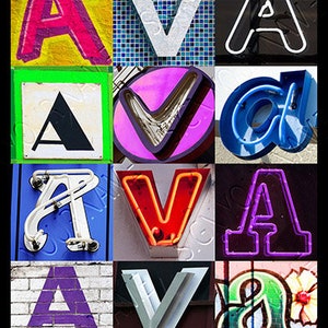 AVA Personalized Poster Featuring Photos of Sign Letters; Typography ...