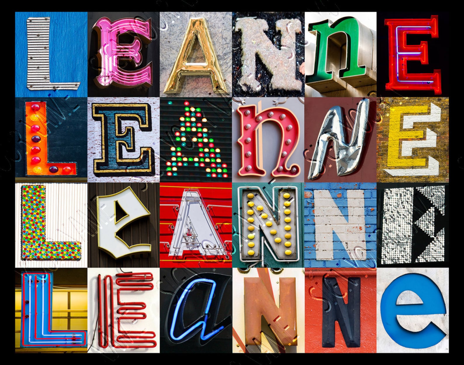 Personalized Poster Featuring LEANNE Showcased in Photos of Sign ...