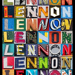 LENNON Personalized Poster Featuring Photos of Sign Letters; Typography ...