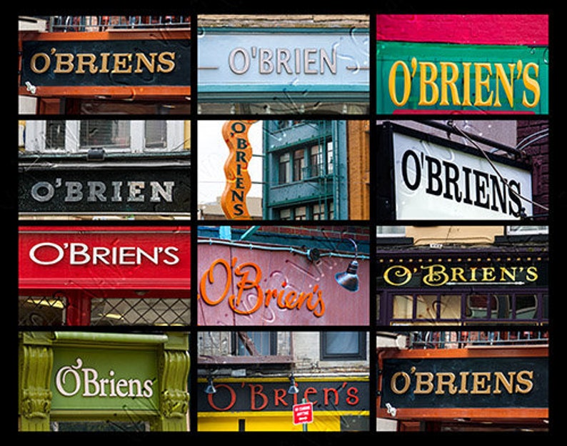 O'BRIEN Personalized Poster Featuring Photos of Actual Signs; Art Print ...