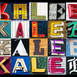 CALEB or KALEB Personalized Poster Featuring Photos of Letters From ...