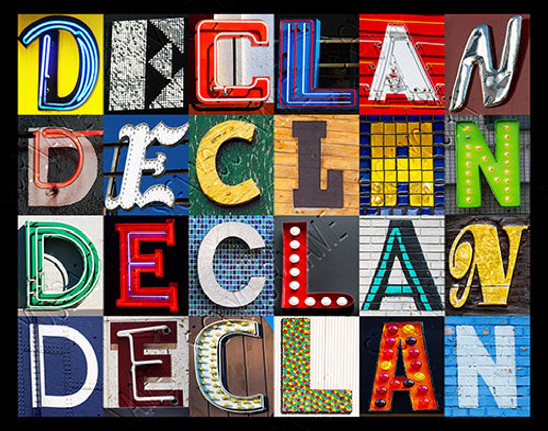 DECLAN Personalized Poster Featuring Photos of Alphabet Letters From ...