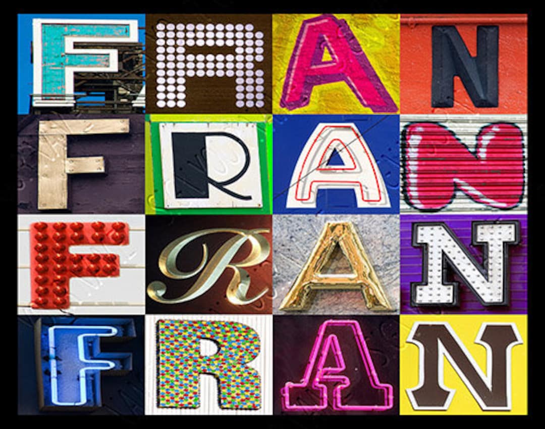 FRAN Personalized Poster Featuring Photos of Letters From Signs ...