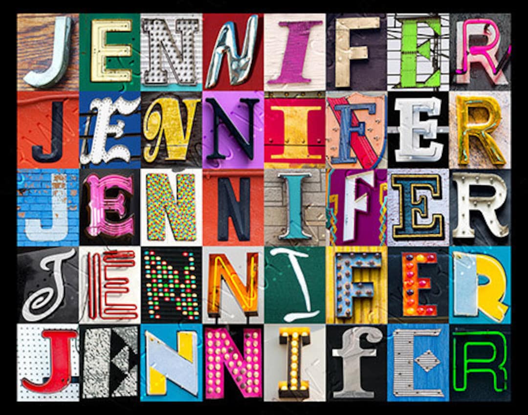JENNIFER Personalized Poster Featuring Photos of Alphabet Letters From ...