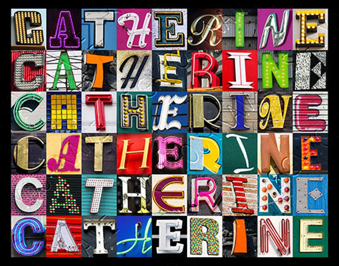 CATHERINE Personalized Poster Featuring Photos of Alphabet Letters From ...
