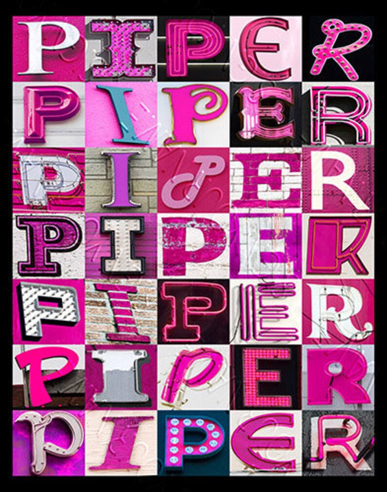 PIPER Personalized Poster Featuring Showcased in Photos of Letters From ...