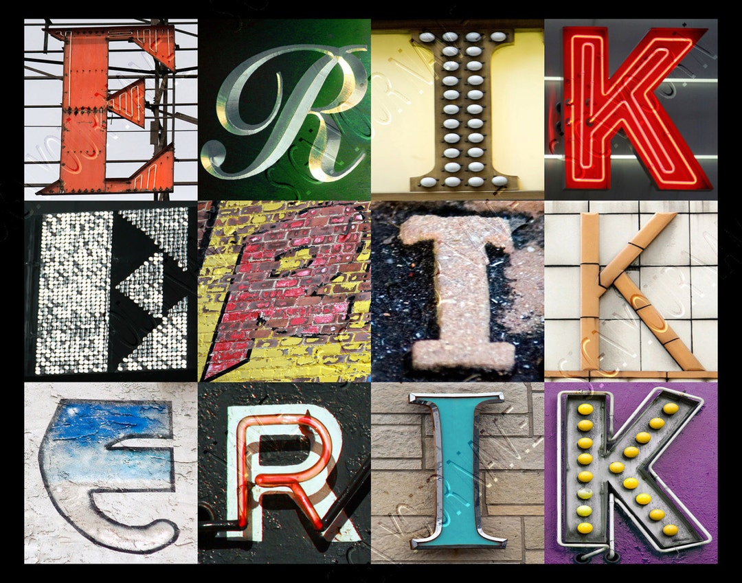 Personalized Poster Featuring ERIK in Photos of Alphabet Letters From ...