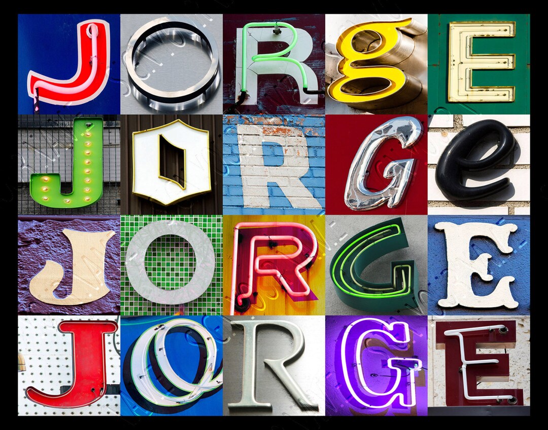 Personalized Poster Featuring JORGE in Photos of Alphabet Letters From ...