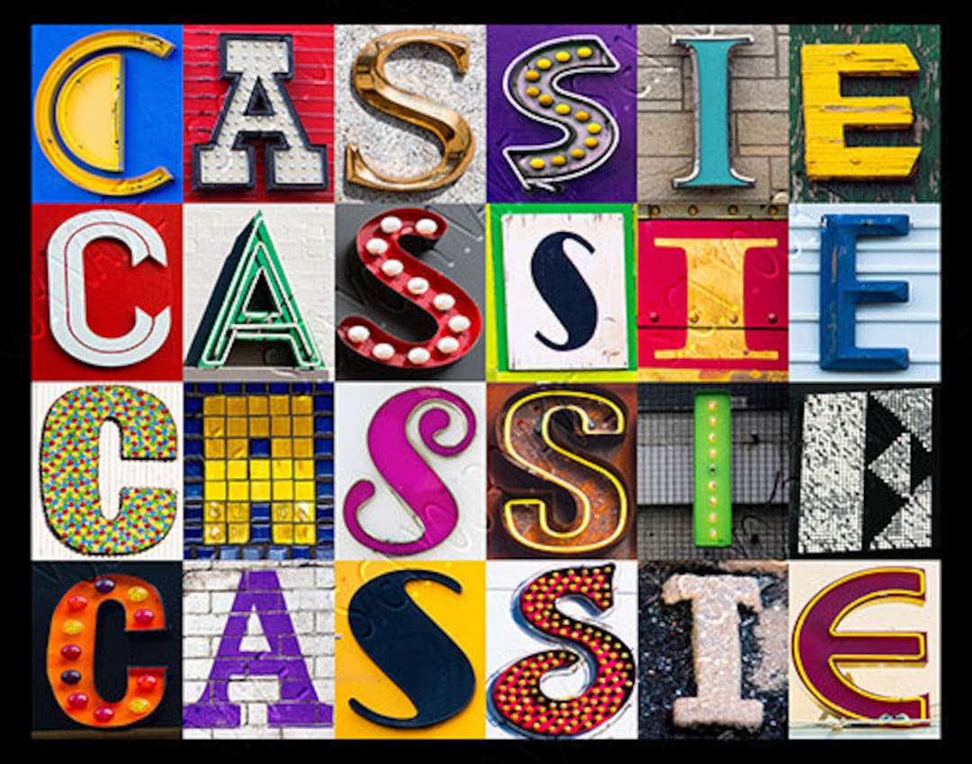 Personalized Poster Featuring CASSIE Showcased in Photos of Letters ...