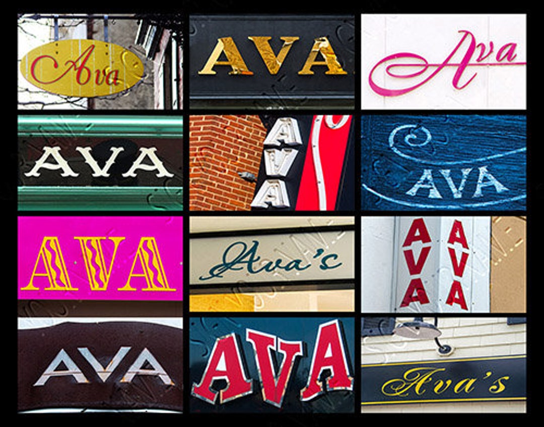 AVA Personalized Poster Featuring Photos of Actual Signs; Art Print ...