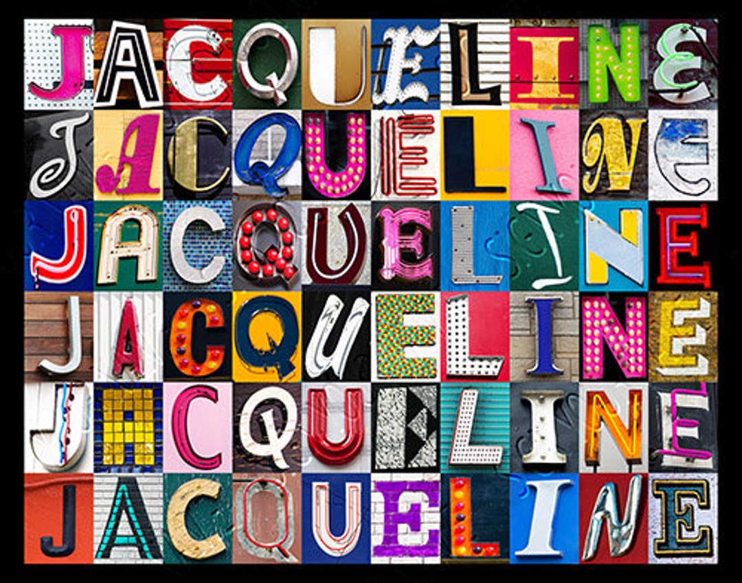 JACQUELINE Personalized Poster Featuring Photos of Sign Letters ...