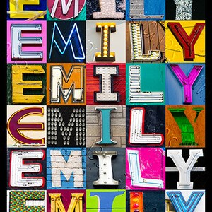 EMILY or EMILIE Personalized Poster Featuring Photos of Letters From ...