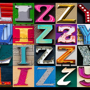LIZZIE or LIZZY Personalized Poster Photos of Letters From Signs ...