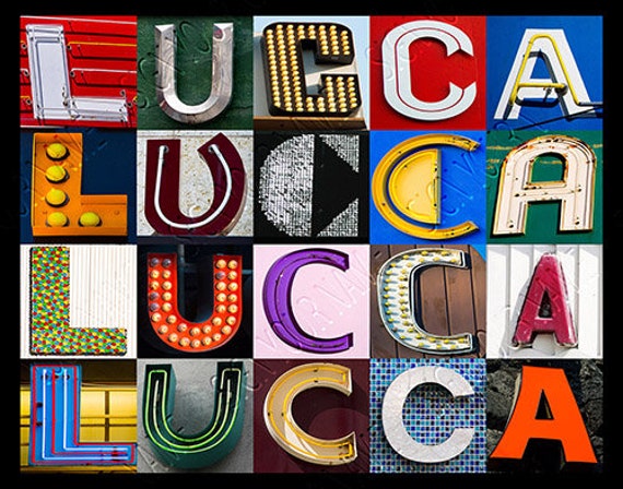Personalized Poster Featuring LUCCA in Photos of Alphabet - Etsy