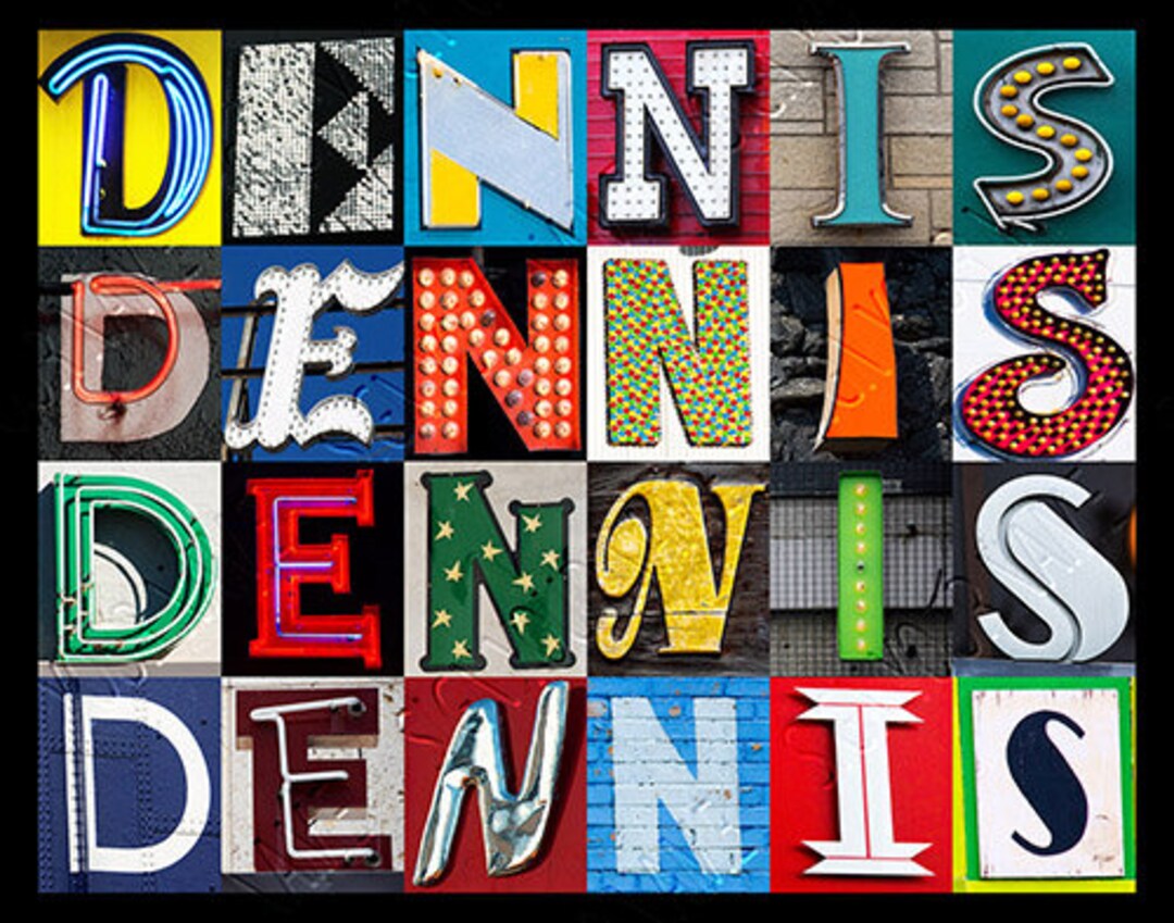 DENNIS Personalized Poster Featuring Photos of Letters From Signs ...