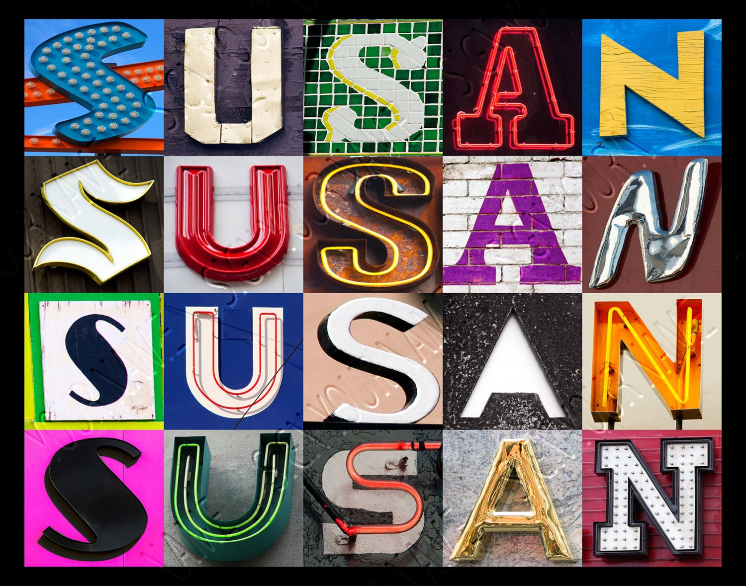 SUSAN Personalized Poster Featuring Photos of Alphabet Letters From ...