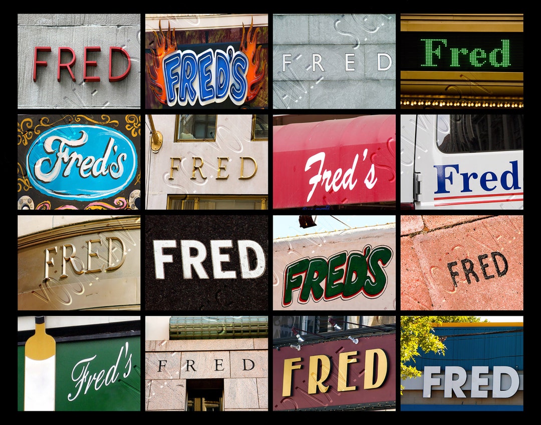 Personalized Poster Featuring FRED Showcased in Photos of Actual Signs ...