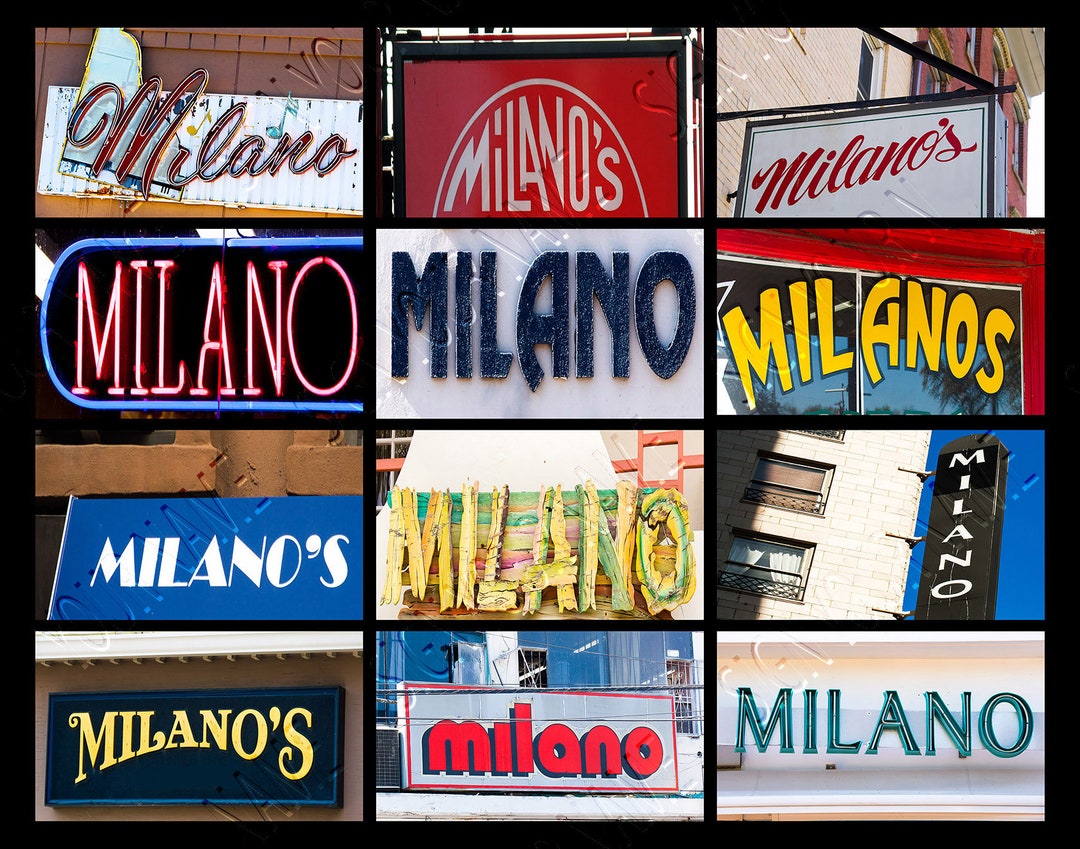 Personalized Poster Featuring MILANO in Photos of Actual Signs; Art ...