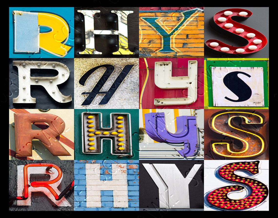 RHYS Personalized Poster Featuring Photos of Letters From Signs ...