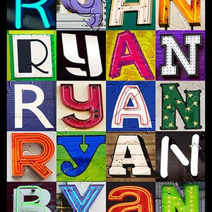 RYAN Personalized Poster Featuring Photos of Alphabet Letters From ...