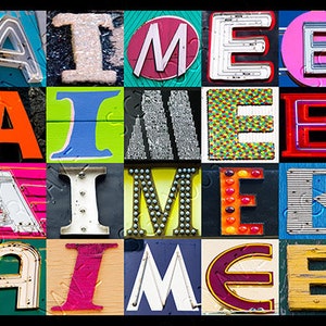 AMY, AMIE or AIMEE Personalized Poster Featuring Photos of Letters From ...