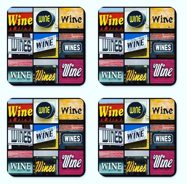 Personalized Coasters Featuring the Word WINE in Photos of - Etsy