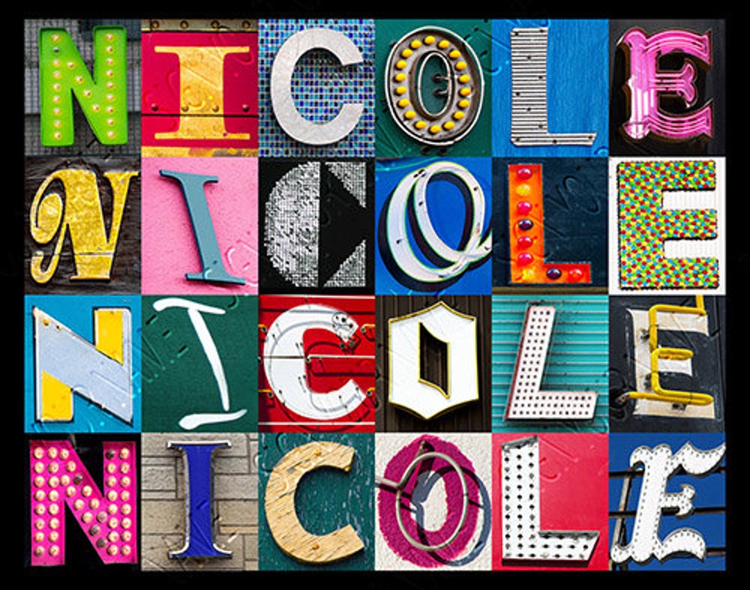 NICOLE or NICHOLE Personalized Poster Featuring Photos of Letters From ...