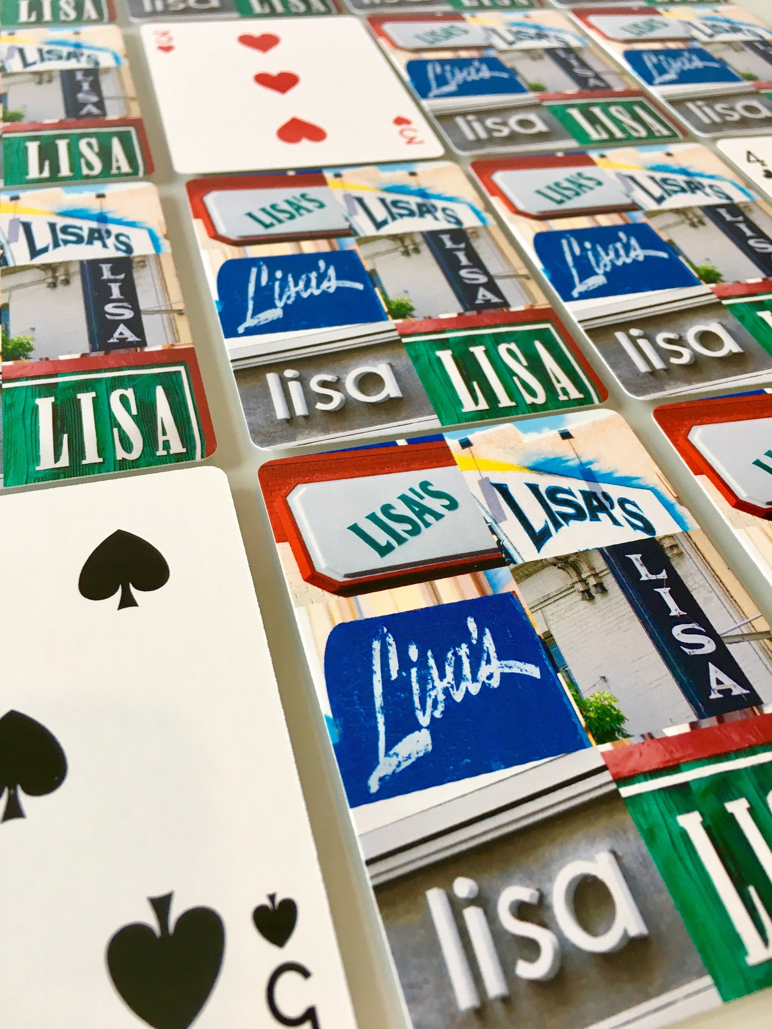 Custom Playing Cards Featuring the Name LISA in Actual Sign Photos ...