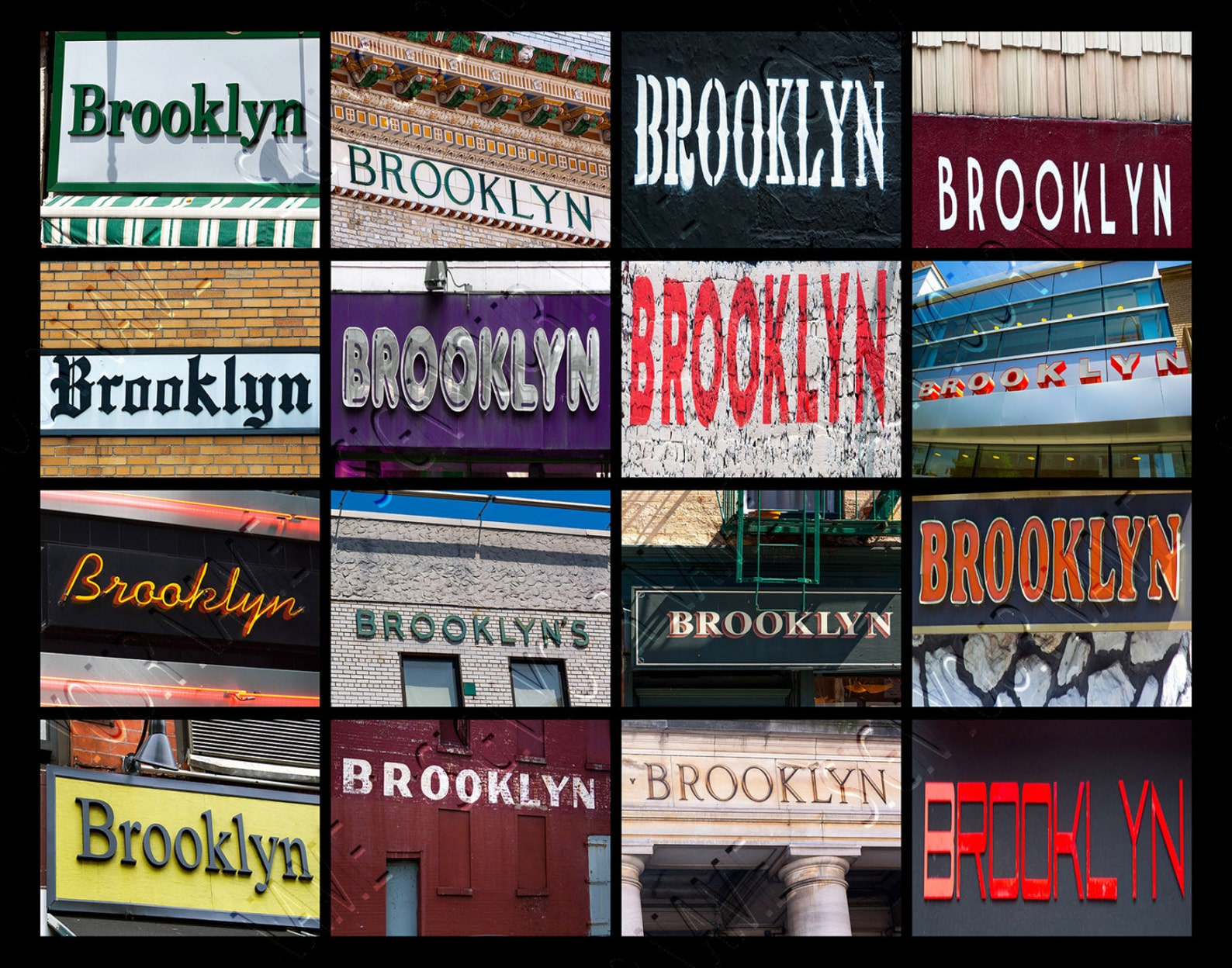 Personalized Poster featuring BROOKLYN in photos of signs | Etsy