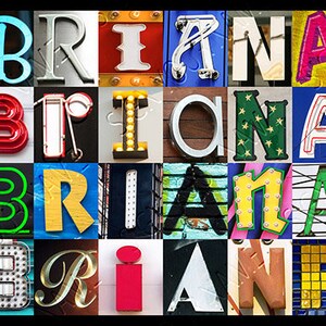 BRIANNA or BRIANA Personalized Poster Featuring Photos of Sign Letters ...