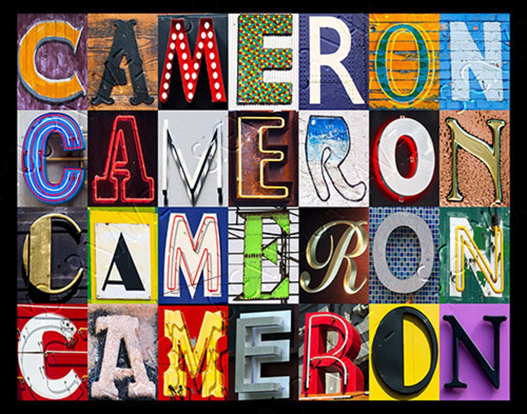 CAMERON or CAMERAN Personalized Poster Photos of Letters From Signs ...