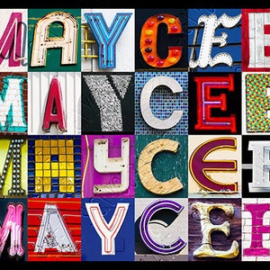 MACEY, MACIE or MAYCEE Personalized Poster Featuring Photos of Letters ...