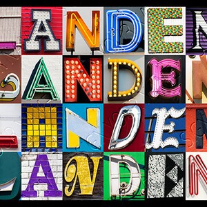 LANDEN or LANDON Personalized Poster Featuring Photos of Alphabet ...