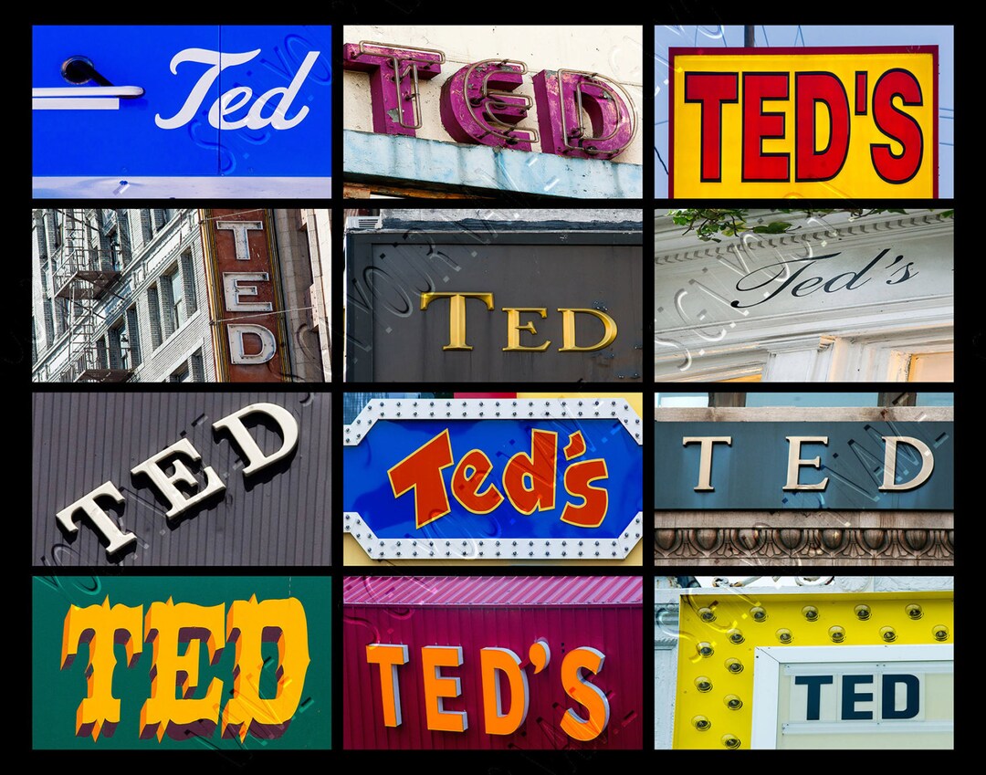 Personalized Poster Featuring TED Showcased in Photos of Signs; Art ...