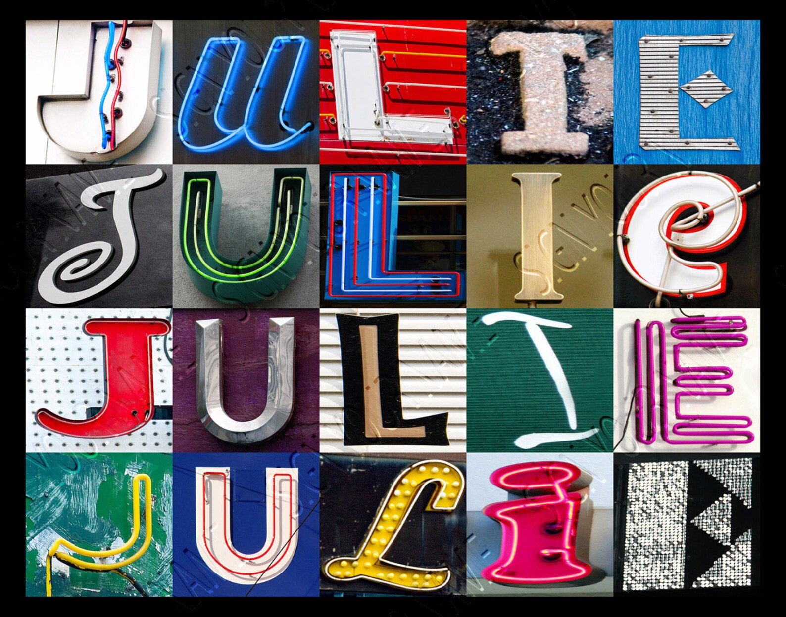 Personalized Poster Featuring JULIE Showcased in Photos of Letters From ...