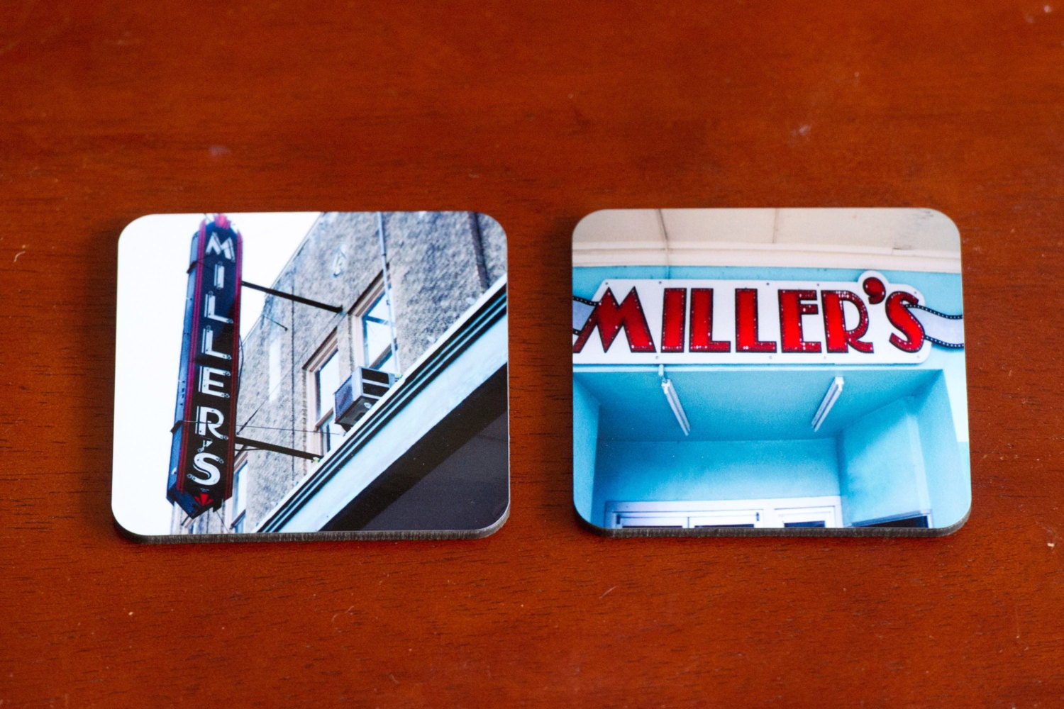 Personalized Coasters featuring names from photos of signs | Etsy