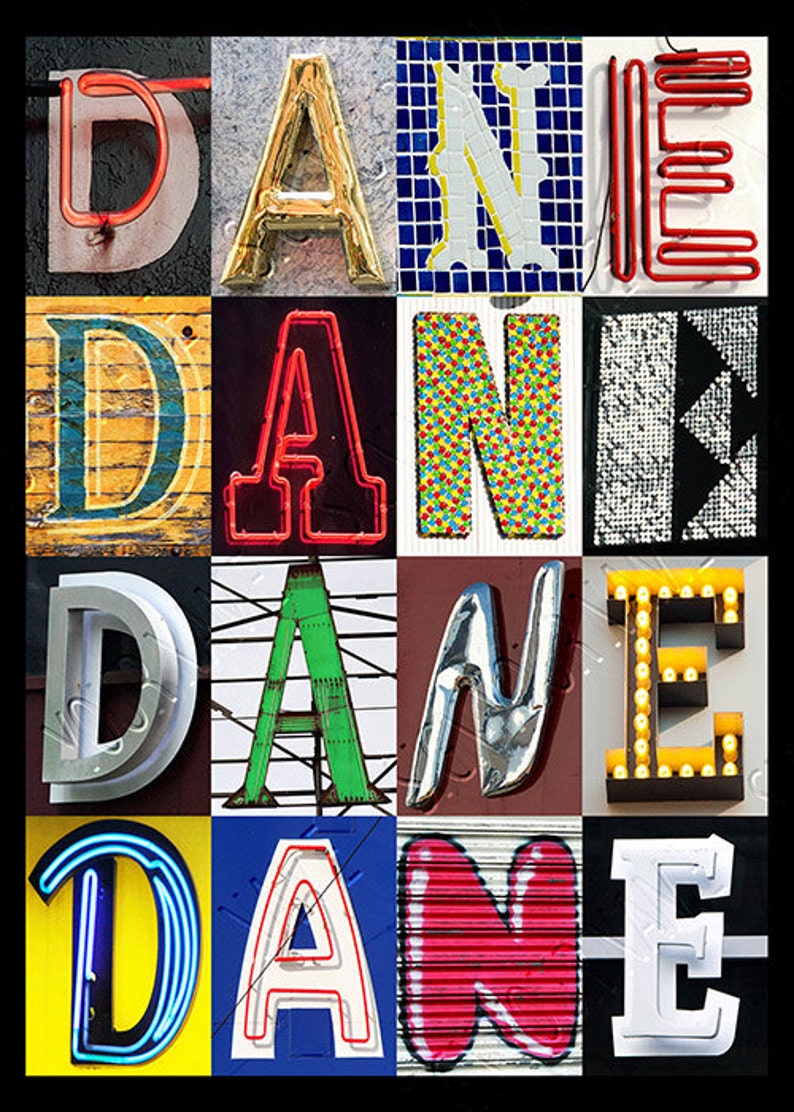 Personalized Playing Cards Featuring the Name DANE in Letters From ...