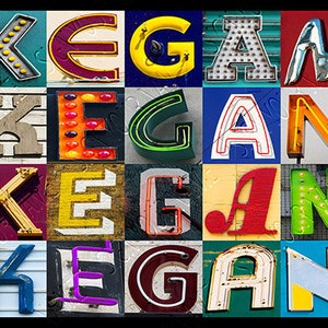 KEEGAN or KEGAN Personalized Poster Featuring Photos of Letters From ...