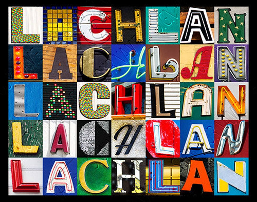 LACHLAN Personalized Poster Featuring Photos of Sign Letters ...